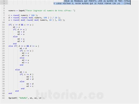 sentencia if else matlab el mayor numero formado