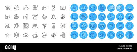 Cashback Genders And Smartphone Statistics Line Icons Pack For Web App Color Icon Buttons