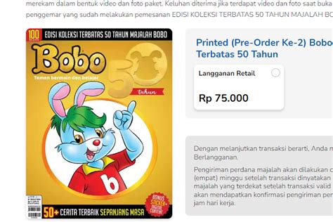 Tak Perlu Tergoda Reseller Majalah Bobo Edisi 50 Tahun Bisa Dipesan Lagi