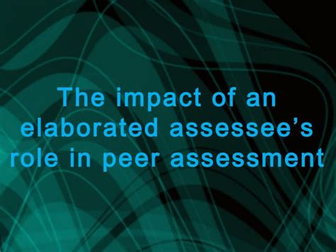 Self Assessment And Peer Assessment Pdf