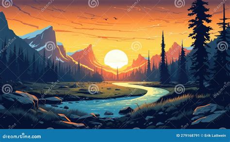 Yoho National Park Amazing Illustration Of Famous Landmarks Made With Generative Ai Tools