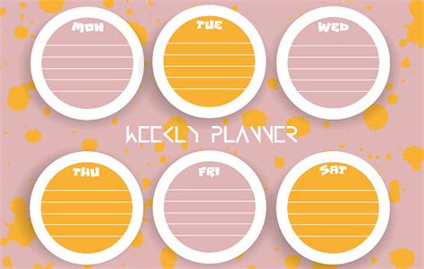 주간 일기 현대적인 평면 스타일의 계획 개념 튀는 화려한 추상 배경에 할 일 목록 메모 0명에 대한 스톡 벡터 아트 및 기타 이미지 Istock