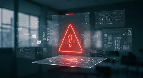 Cyber Security Warning Alert System Interface Stock Illustration