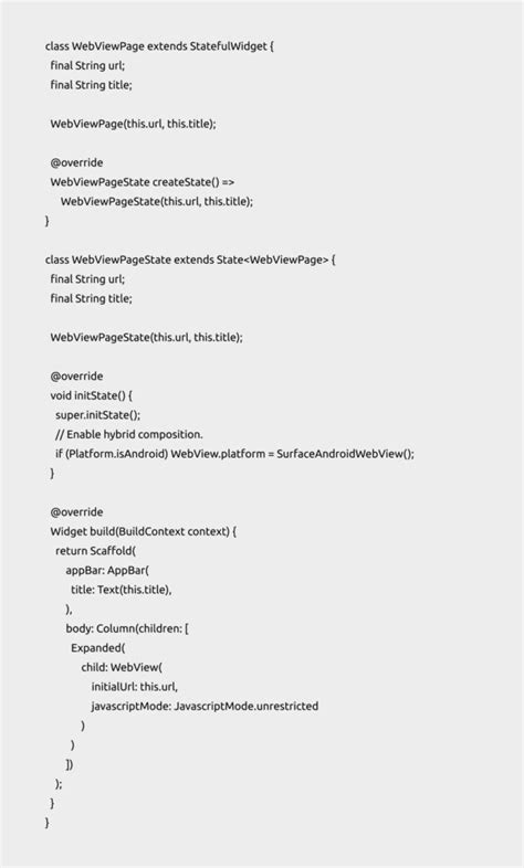 Render Webpages Using Flutter Webview