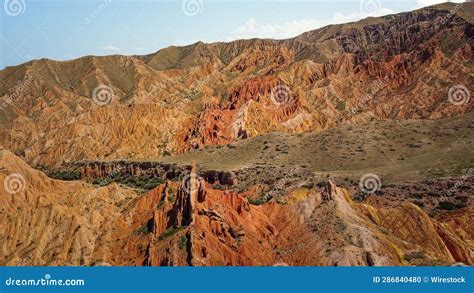 Spectacular Sunrise At The Skazka Canyon At The Issy Kul Lake In