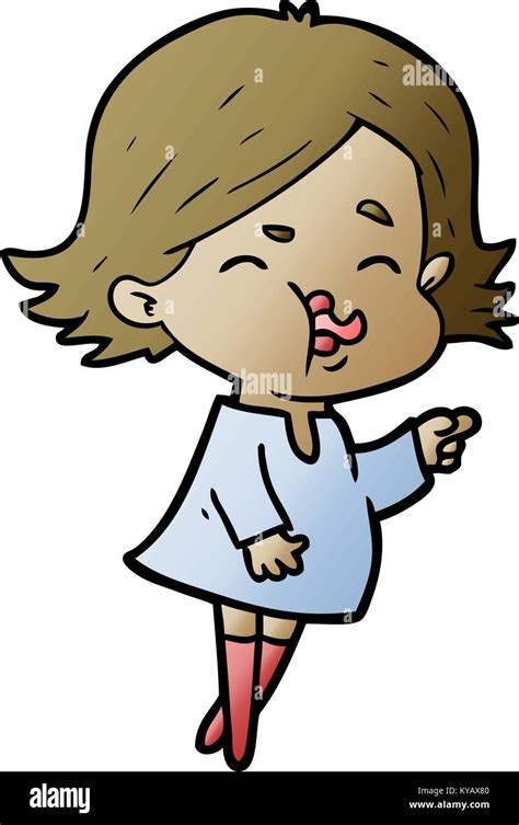Cartoon Girl Pulling Face Stock Vector Image And Art Alamy