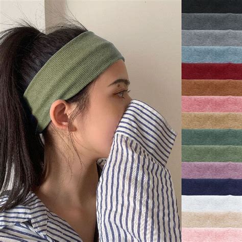 코욜하우키 11무배 고퀄 서진이네 남녀공용 헤어밴드 골지 반다나 터번 넓은 면 세안밴드 스포츠 머리띠 15color