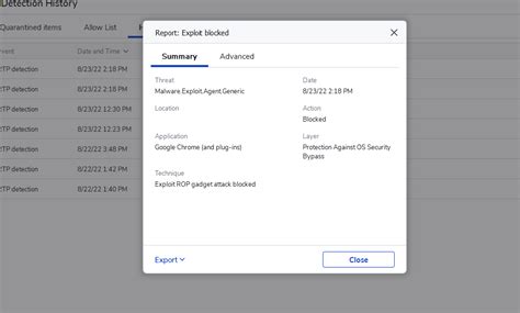 Protection Technique Exploit Rop Gadget Attack Blocked Resolved Malware Removal Logs