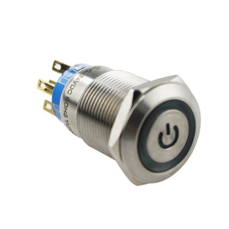 Flat Head 12MM 3 6V Waterproof Self Locking Metal Push Button Switch With Green Led Light Buy