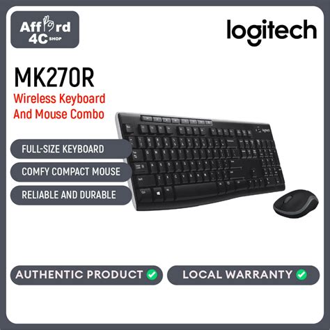 Logitech MK270R Wireless Keyboard And Mouse Combo Black Shopee Philippines