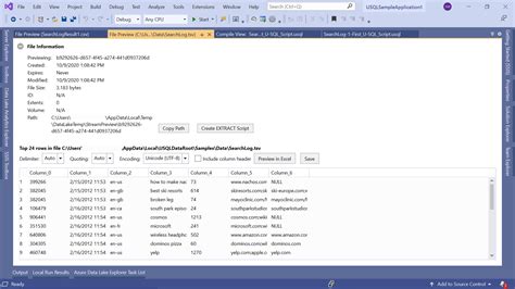 building u sql jobs locally for azure data lake analytics