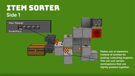 New Item Sorter Design 1 Wide Tileable W Overflow Protection R Technicalminecraft