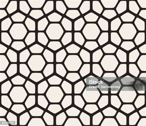 벡터 매끄러운 흑백 기하학적 육각형 둥근 그리드 패턴 0명에 대한 스톡 벡터 아트 및 기타 이미지 0명 기하 도형 대칭