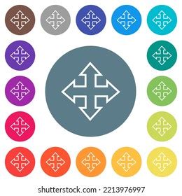 Centering Object Outline Flat White Icons Stock Vector Royalty Free