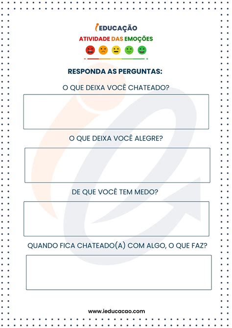 Atividades Sobre Emoções Para Imprimir De Acordo Com Bnnc