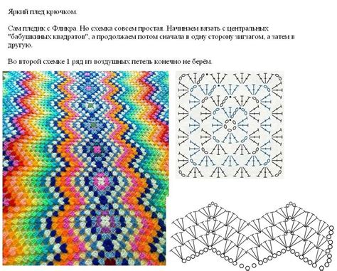 Вязать крючком детский плед схемы и описание