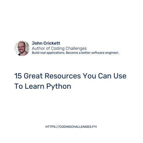 John Crickett On Linkedin 15 Great Resources To Learn Python 1 Read