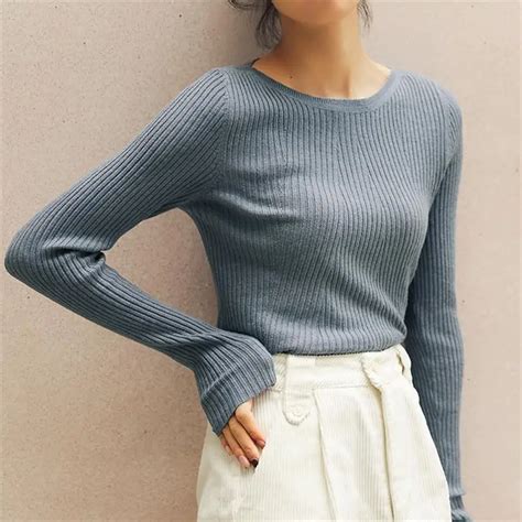 Casual Loose Neckline Tight Sweater Womens Sweaters Japanese Harajuku