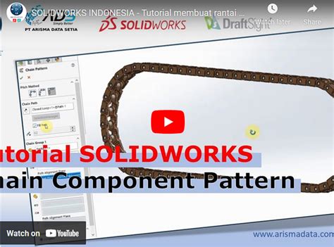 Cara Membuat Rantai Dengan Chain Component Pattern Reseller SolidWorks Indonesia