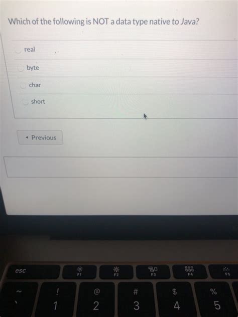 Solved Which Of The Following Is NOT A Data Type Native To Chegg