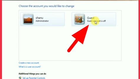 Create Guest User Account Administrator To Guest Account In Window 7 Youtube