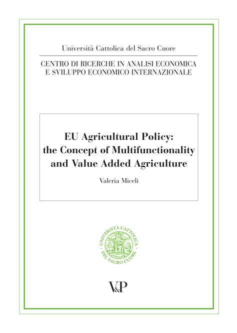 Pdf Eu Agricultural Policy The Concept Of Multifunctionality And Value Added Agriculture Pdf Eu Agricultural Policy The Concept Of Multifunctionality And Value Added Agriculture