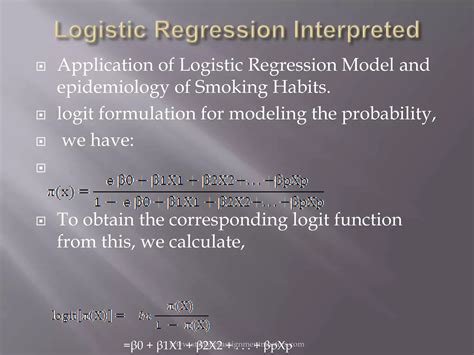 Interpreting Logistic Regression Ppt