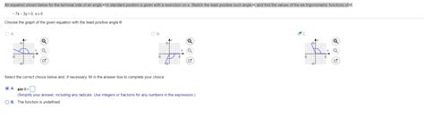 Solved An Equation Shown Below For The Terminal Side Of An