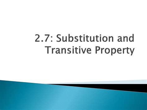 PPT Substitution And Transitive Property PowerPoint Presentation ID
