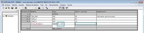 Array De Estructura Step7 Cómo Se Hace Y Cómo Seleccionarlo Tecnoplc