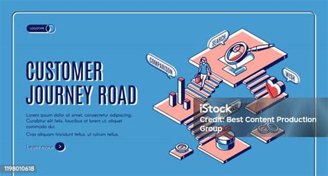 고객 여정 도로 아이소메트릭 랜딩 페이지 등측투영법에 대한 스톡 벡터 아트 및 기타 이미지 등측투영법 복고풍 3차원 형태