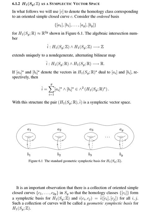Algebraic Topology Mapping Class Group Of Sg A Genus G Surface Preserves Symplectic