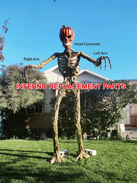 Inferno Pumpkin Replacement Connectors Head And Arm 12 Foot Skeleton