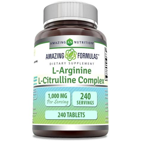 Amazing Formulas L Arginine L Citrulline Complex Supplement 1000 Mg