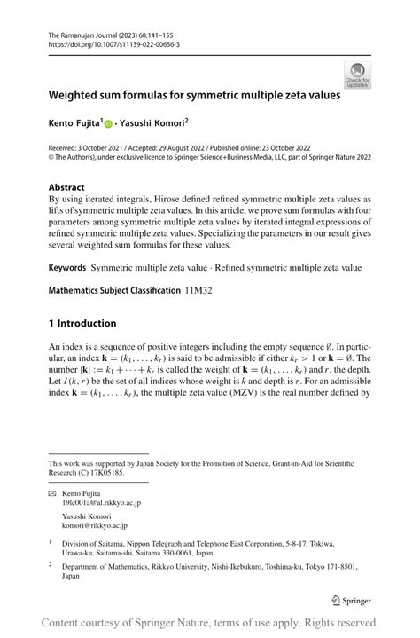 Weighted Sum Formulas For Symmetric Multiple Zeta Values