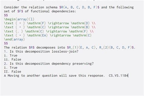 solved consider the relation schema r a b c d b f