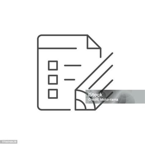 체크리스트 작성 줄 윤곽선 아이콘 건강 진단에 대한 스톡 벡터 아트 및 기타 이미지 건강 진단 건강관리와 의술 계약서 Istock