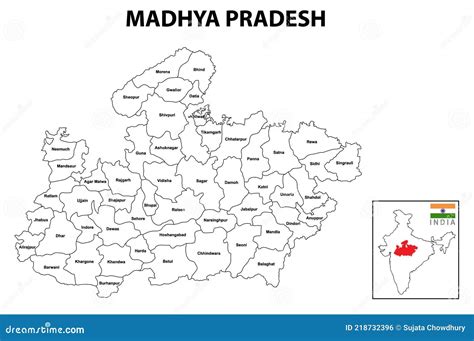 Madhya Pradesh Political And Administrative Map Of Madhya 54 Off