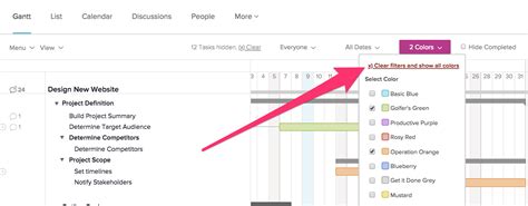 Clear Or Remove Filters From Your Project Teamgantt Support