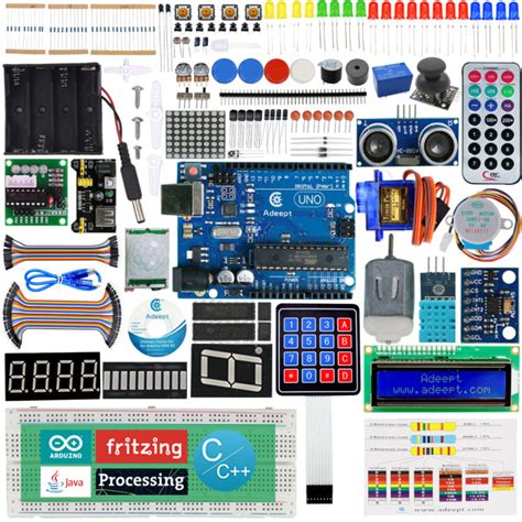 Adeept Ultimate Starter Kit For Arduino Uno R3 Servo Motor Relay Processing And C Code Oz