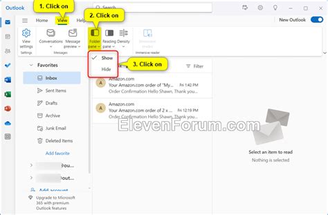 Hide Or Show Folder Pane In Outlook For Windows 11 Windows 11 Forum