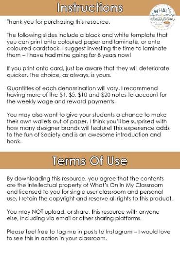 Classroom Currency And Money Template By Whats On In My Classroom