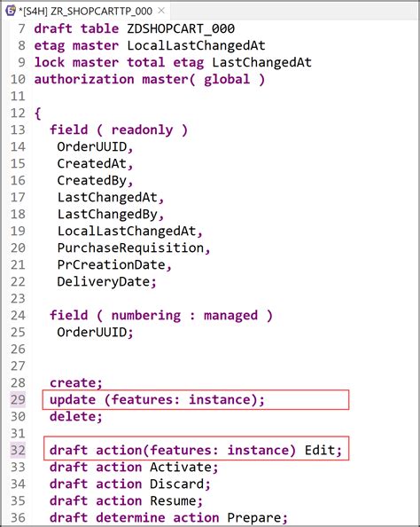 Create Value Help Enhance The Behavior Definition And Behavior Implementation Of The Shopping
