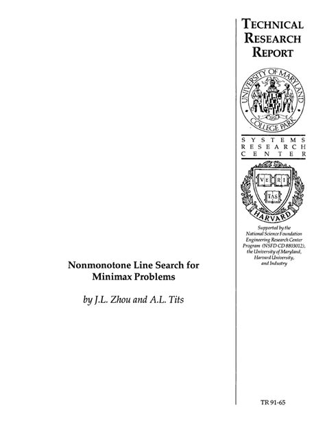 PDF Nonmonotone Line Search For Minimax Problems
