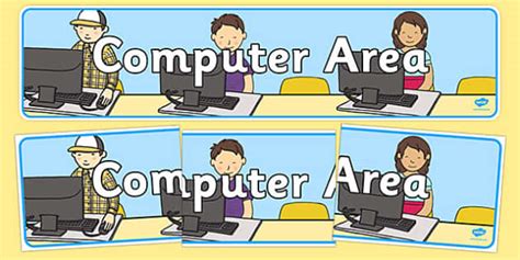 Free 👉 Computer Area Sign Teacher Made