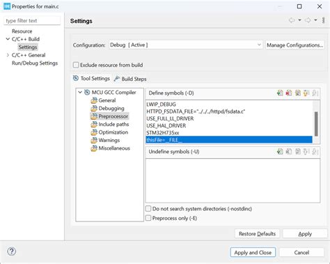 Solved Use Of Define Symbols D With The Semicolon Stmicroelectronics Community