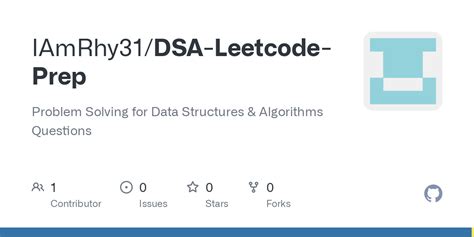 Github Iamrhy31dsa Leetcode Prep Problem Solving For Data