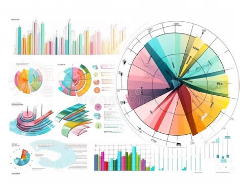 Data Visualization Chart Diagram Colorful Illustration With White Background Stock Illustration