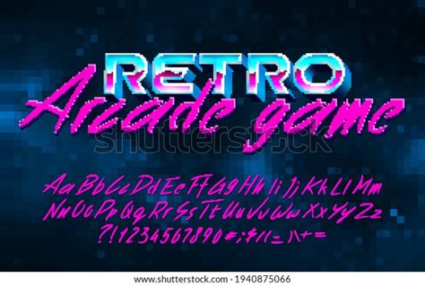 Retro Arcade Game Alphabet Font Pixel Stock Vector Royalty Free Shutterstock