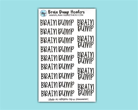 Brain Dump Headers Planning With Kay